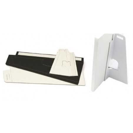 Pied chevalet blanc pour carton, pésentoir etc.